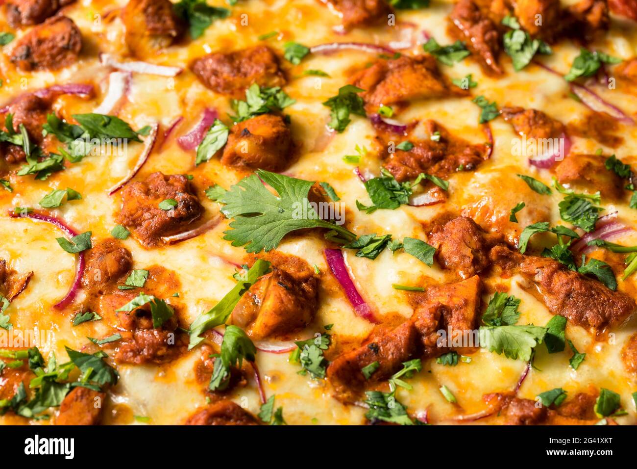 Homemade Indian Chicken Tikka Masala PIzza with Onions and Cilantro ...