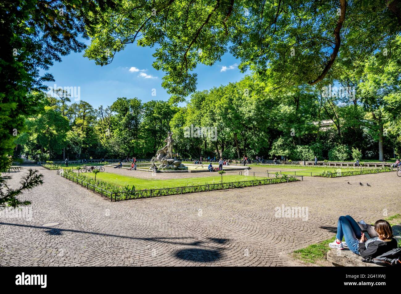 Old botanical garden; Lenbachplatz Munich; 1804 to 1812; Friedrich ...