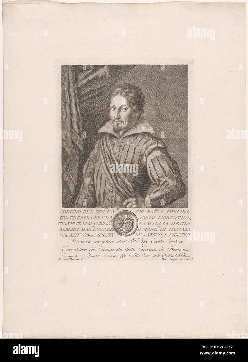 Portrait of concino concini; Portraits of famous Italians with coat of ...