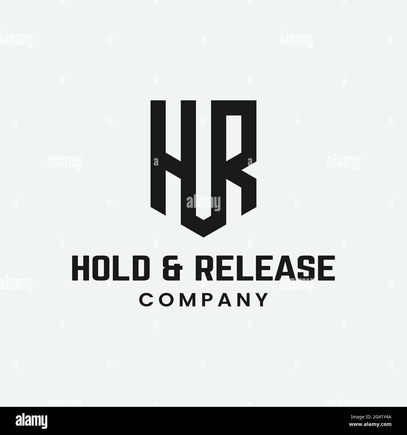 Monogram Letter Initial HR RH for Hold Release Logo Design Template ...