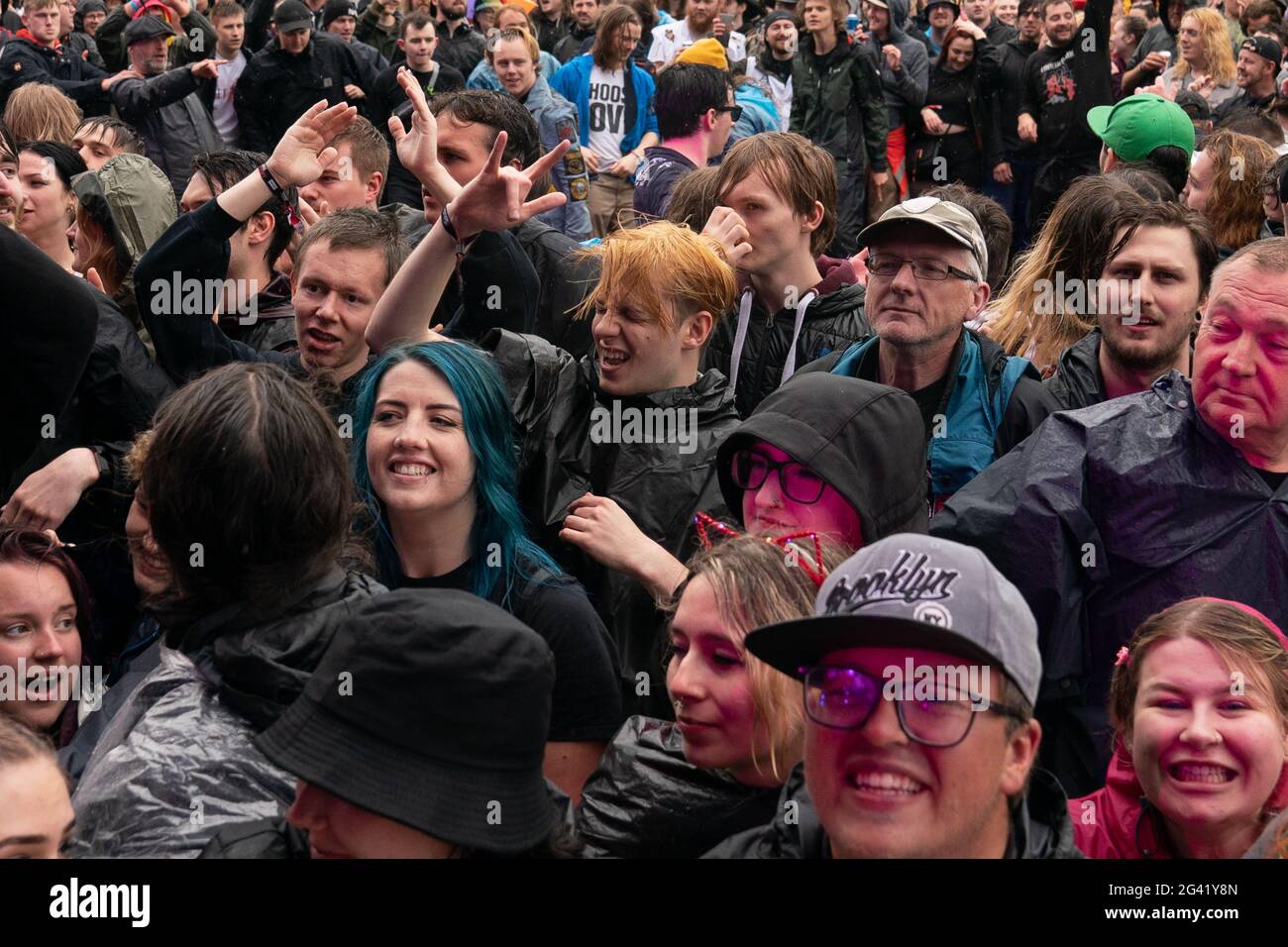 Festivalgoers on the first day of Download Festival at Donington Park ...