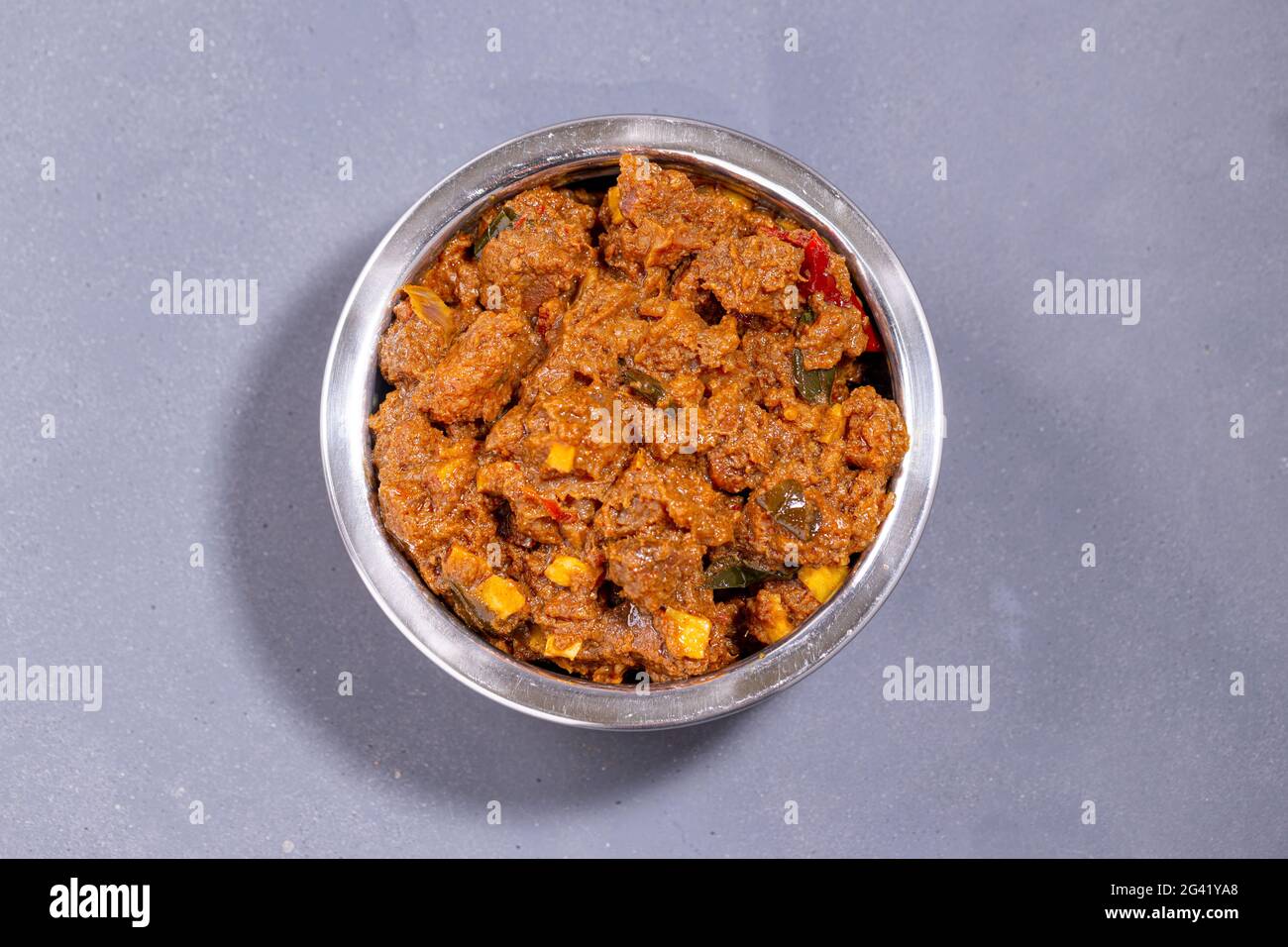 Beef roast or pothu ulartheyadu, kerala special dish arranged in ...