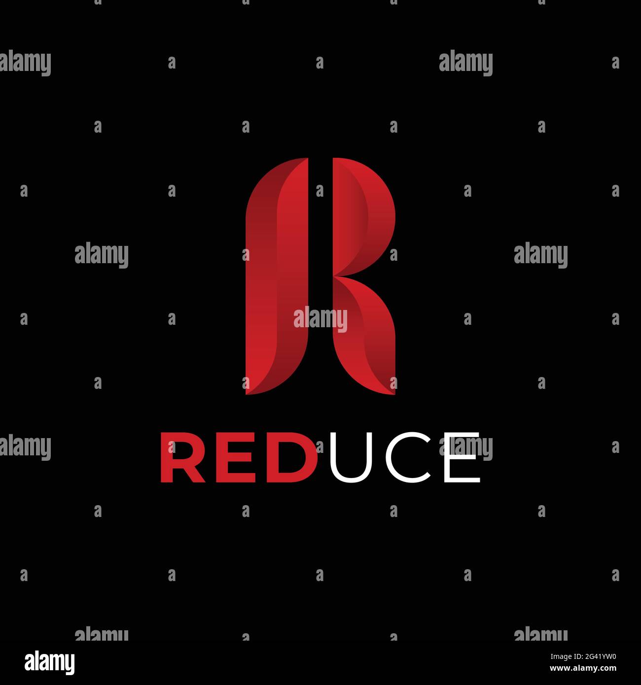Letter Initial R Red Gradient for Reduce Logo Design Template. Suitable ...