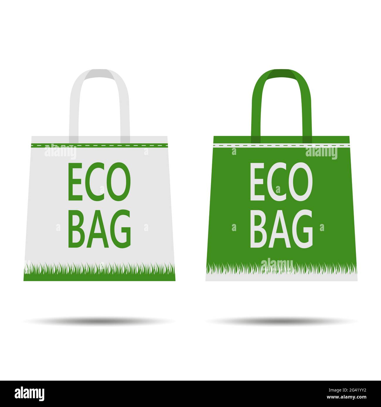 Eco bag. Isolated on white background. Caring for the environment. Flat ...