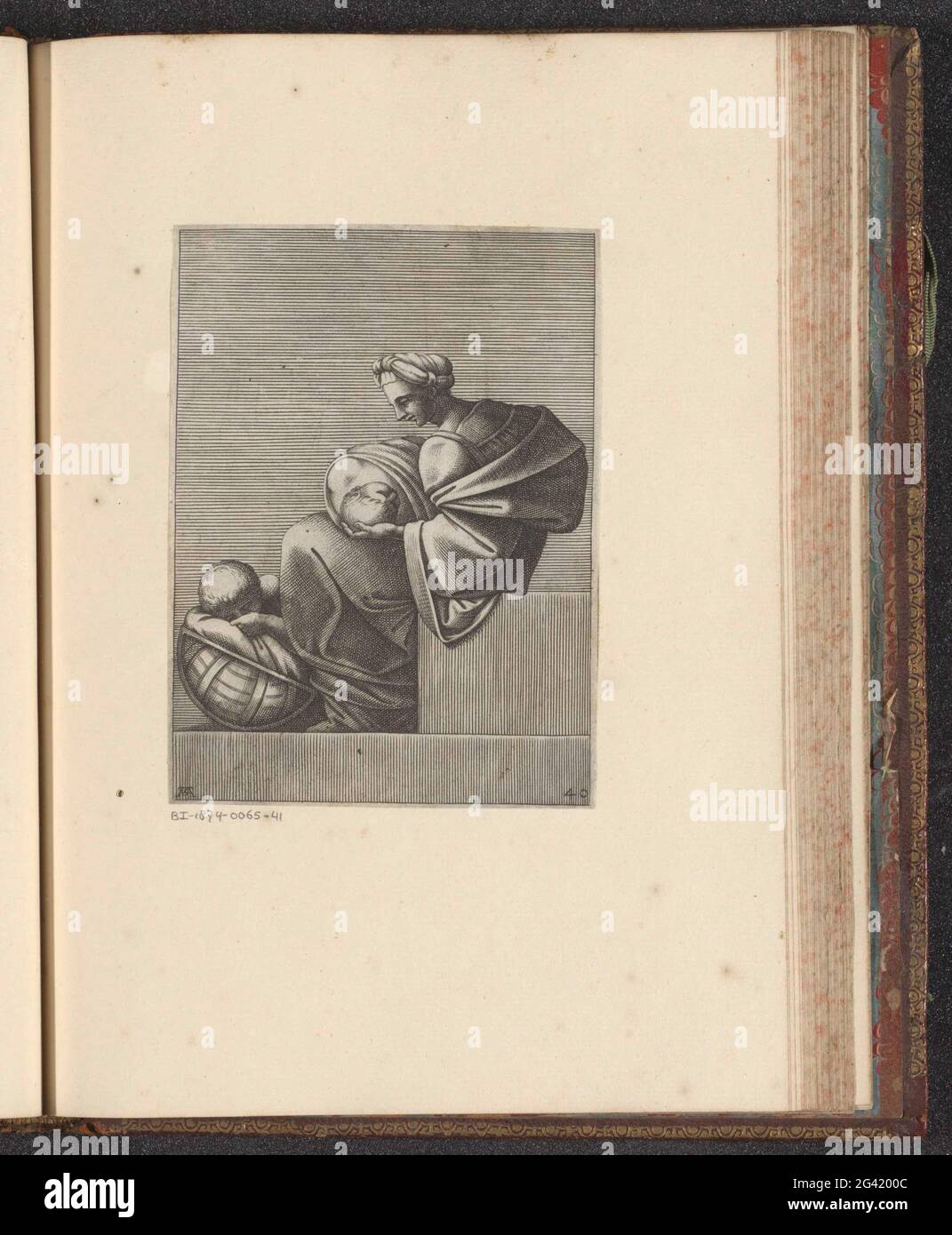 Sitting woman with sleeping children; Paintings in the Sixtin Chapel ...