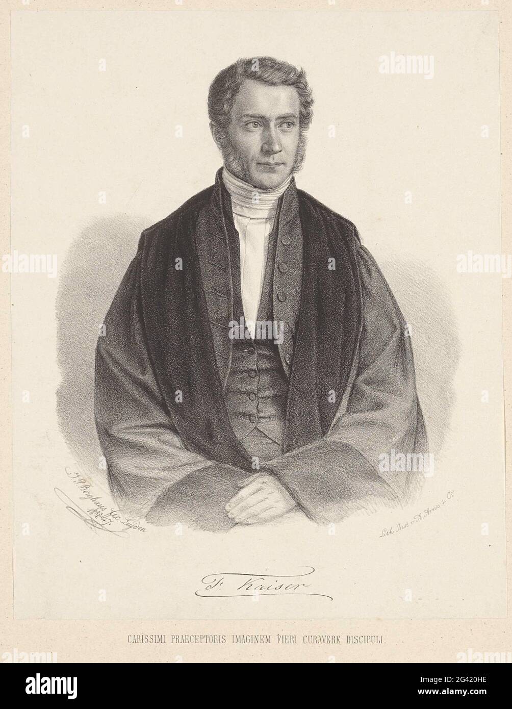 Portrait of Frederik Kaiser. The person portrayed is pictured frontally ...