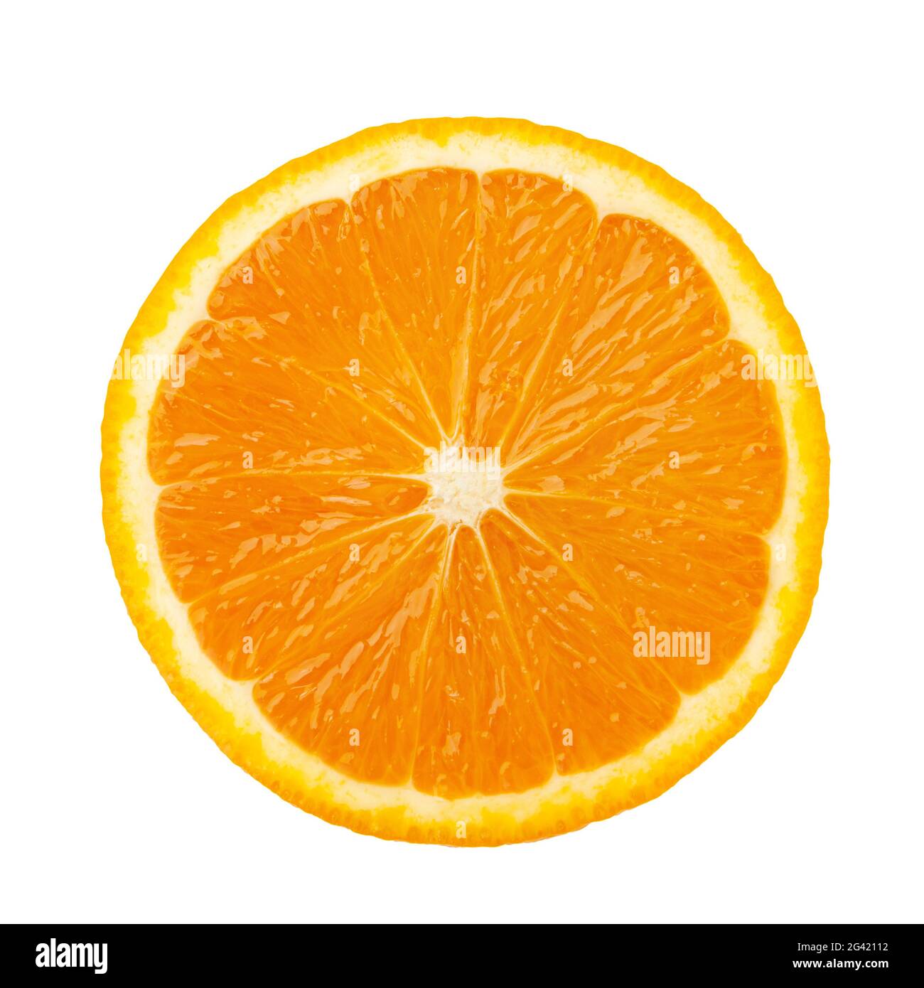 Sliced orange fruit segments isolated on white background Stock Photo - Alamy