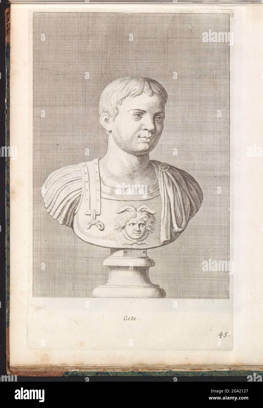 Bust of emperor geta; Geta. Classic bust of a man in chest harness with ...