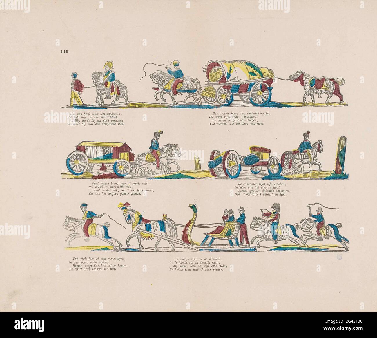 Means of transport. Sheet with 3 horizontal rows with representations ...