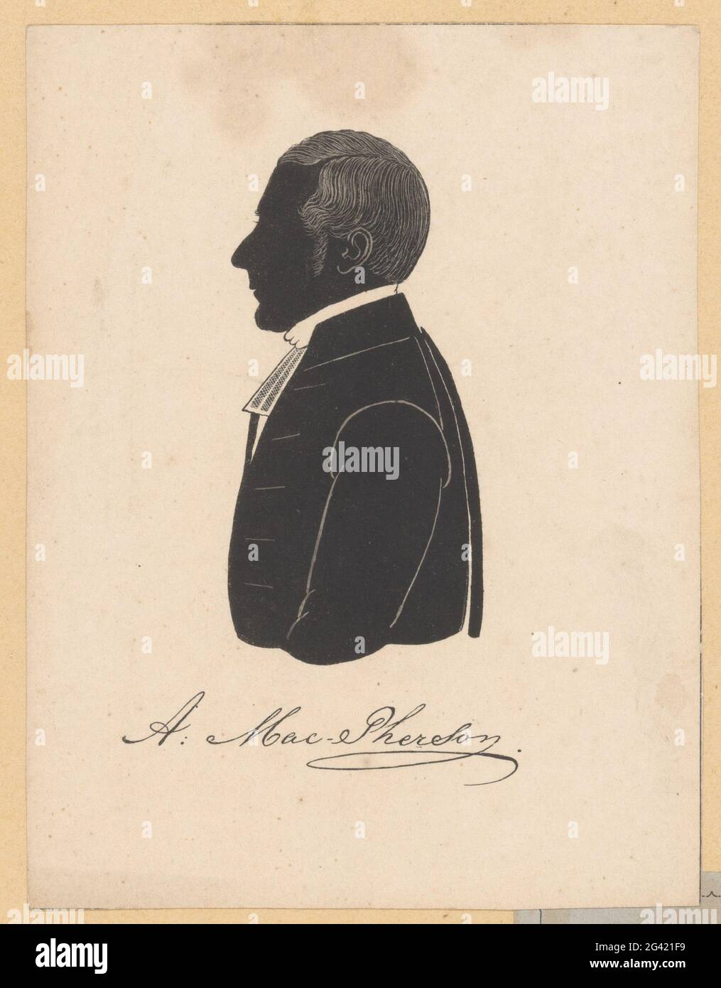 Silhouette portrait of anthony macpherson. Portrait of the portrayed ...