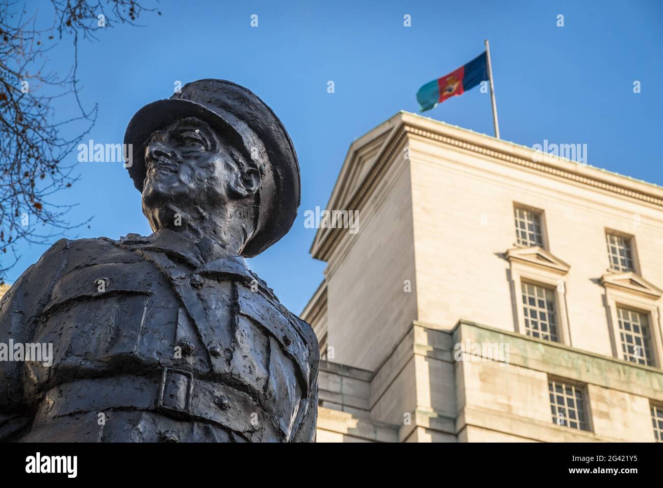 Statue of Field Marshal the Viscount Alan Brooke in London Stock Photo ...
