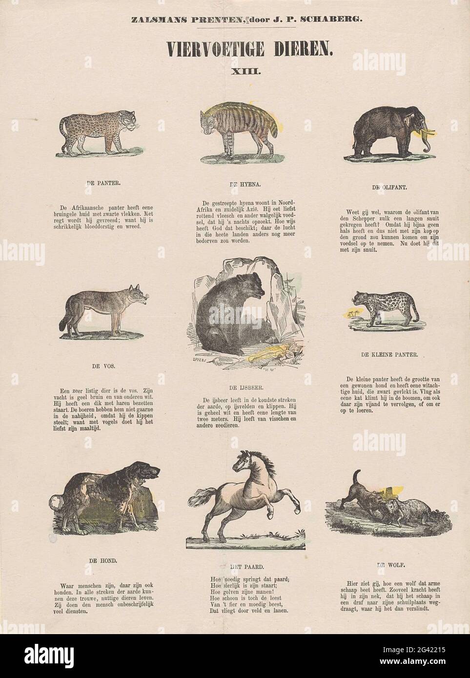 Four-footed animals; Salmans prints. Leaf with 9 performances of ...