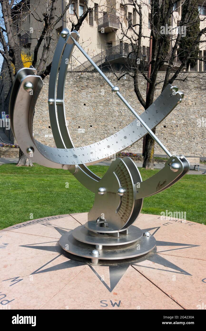 Modern Sundial in Bergamo Stock Photo - Alamy