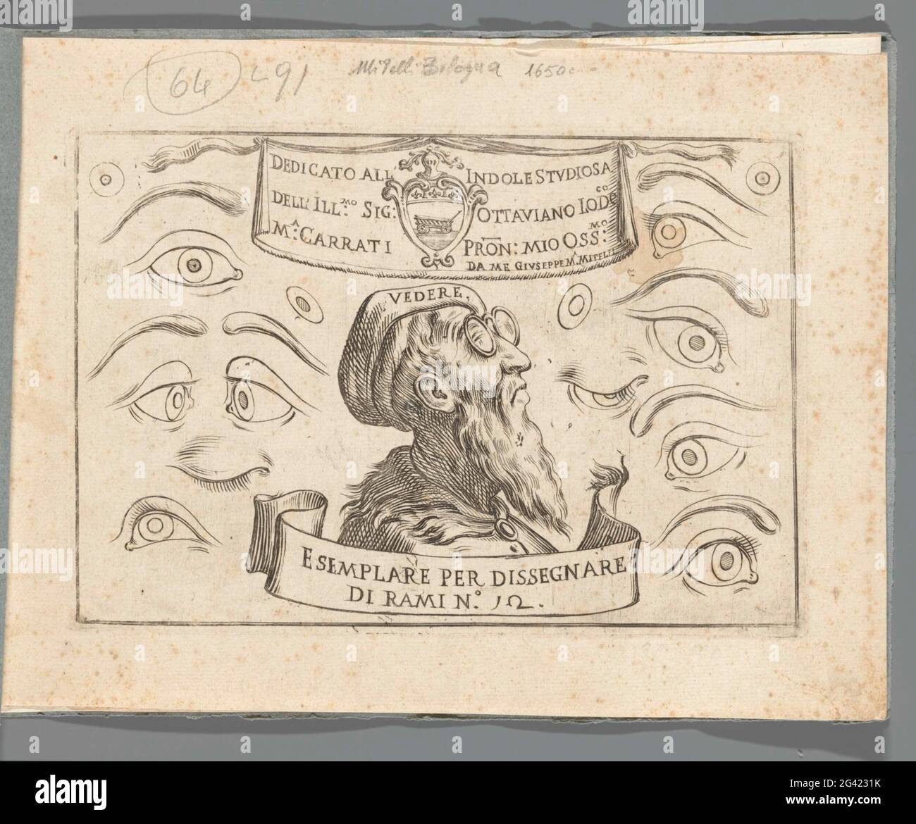 Face; Federe. Title print numbered 1 with a representation about the ...