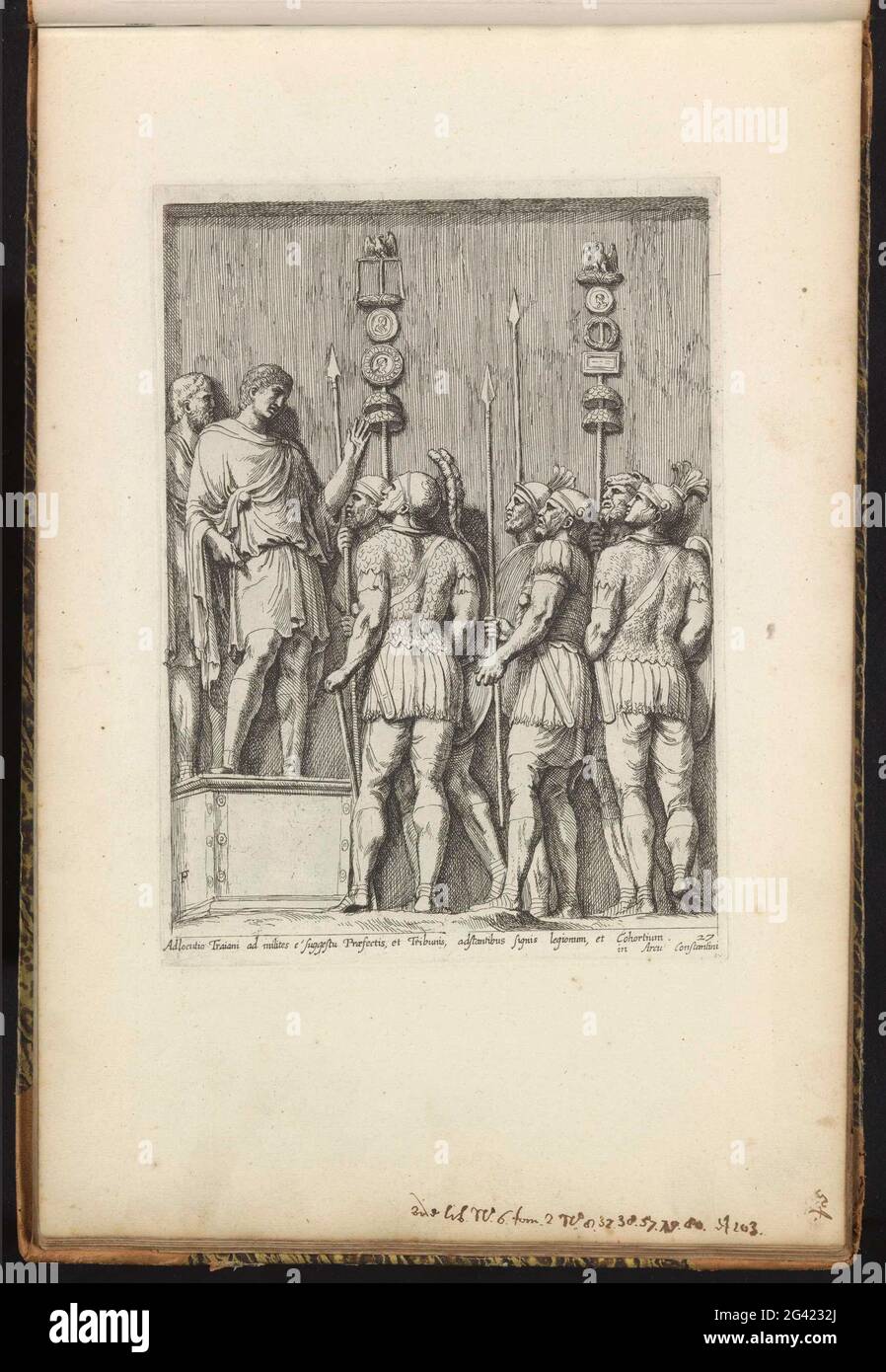 Relief with a Roman legionary brings prisoner for emperor; Roman ...