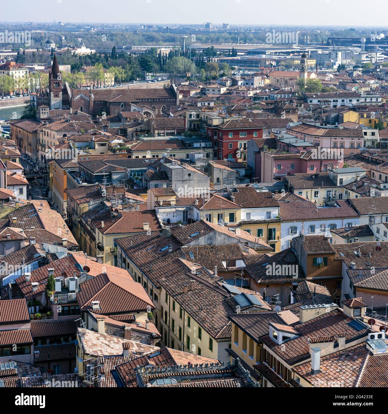View of Verona from the Lamberti Tower Stock Photo - Alamy