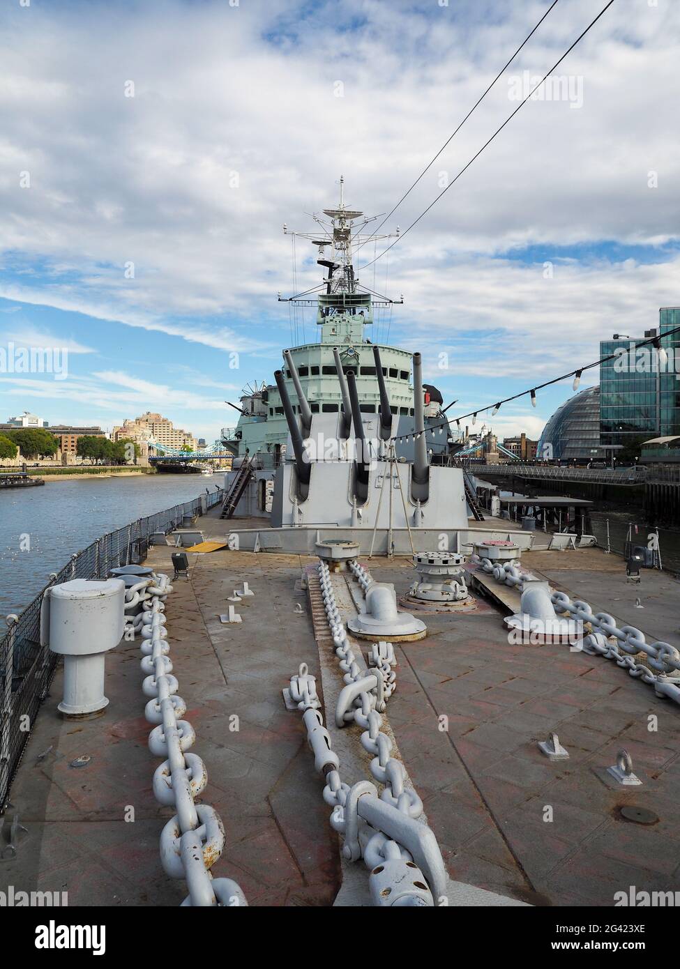Anchor Chains on the Deck of HMS Belfast Stock Photo - Alamy