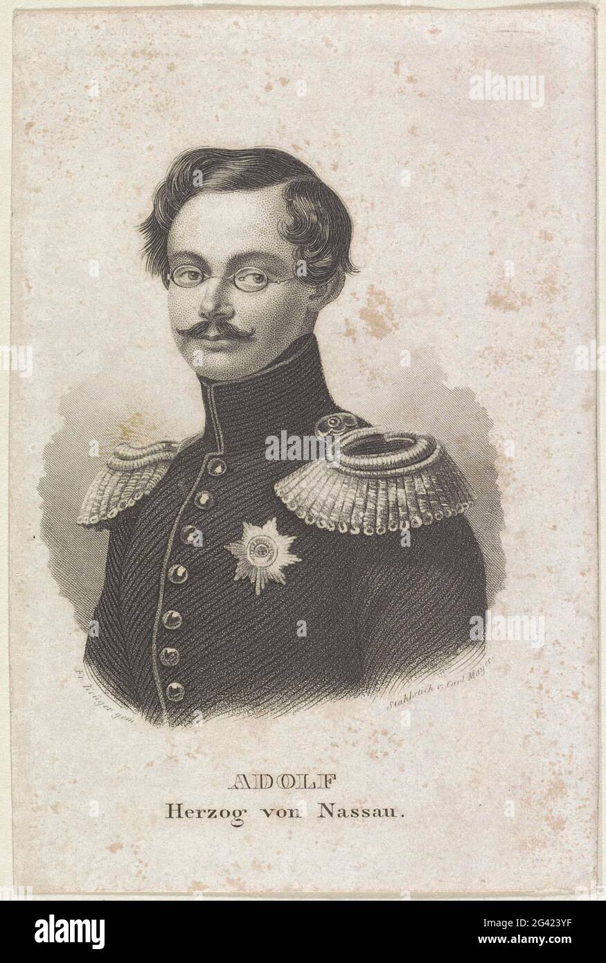 Portrait of Nassau Adolf. Portrait of Adolf. In the undermaster his ...