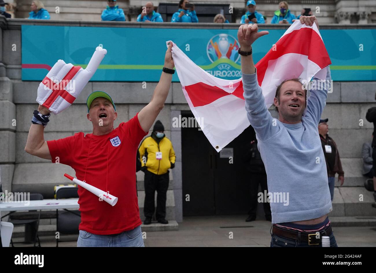 England fans sing the national anthem before the England v Scotland ...