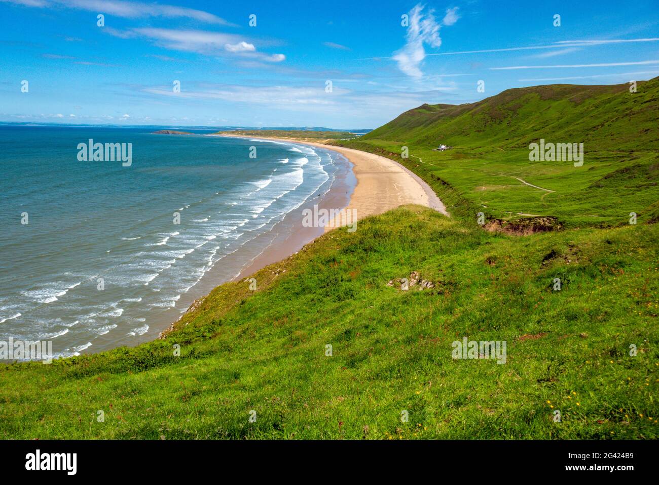 Rhossili bay beach summer hi-res stock photography and images - Alamy