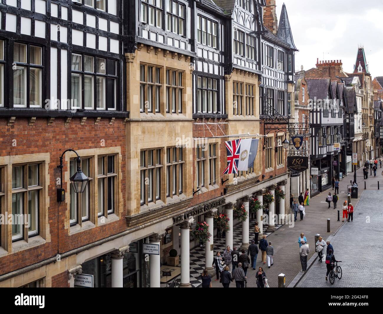 People Shopping in Chester City Centre Stock Photo - Alamy