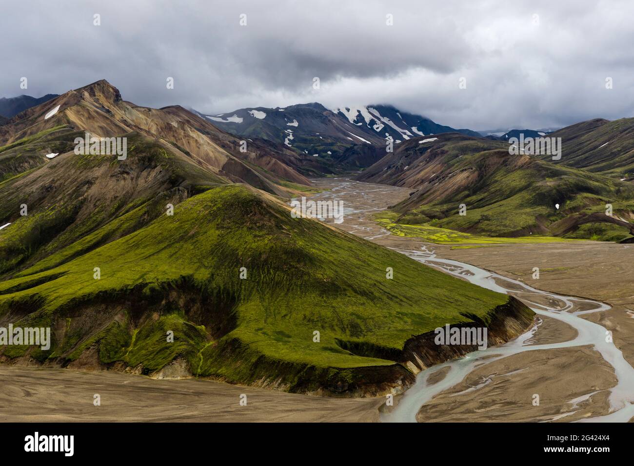 Colored hills in the Icelandic highlands, Landmannalaugar, Iceland ...