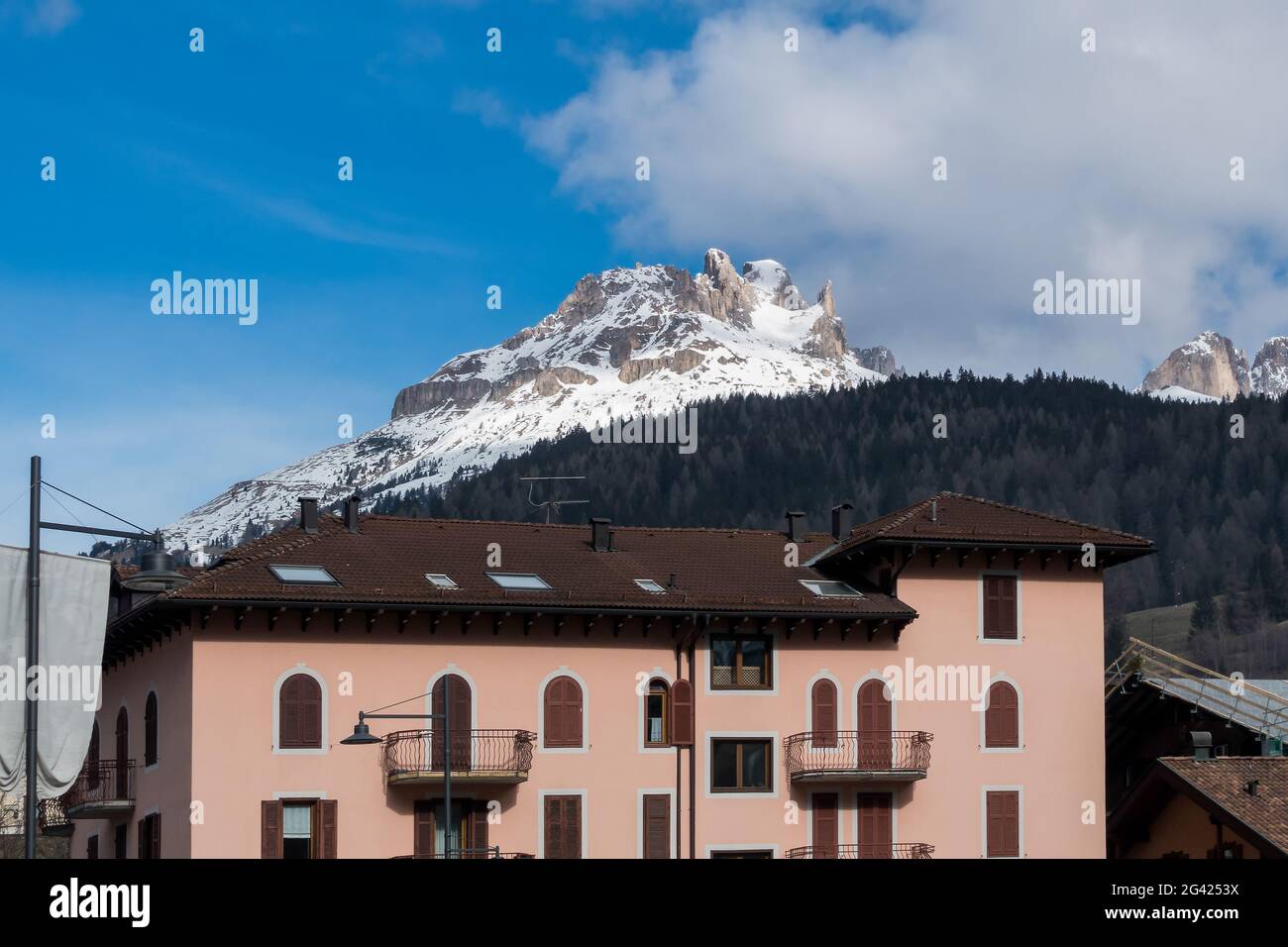 View of the Mountain above Moena Stock Photo - Alamy