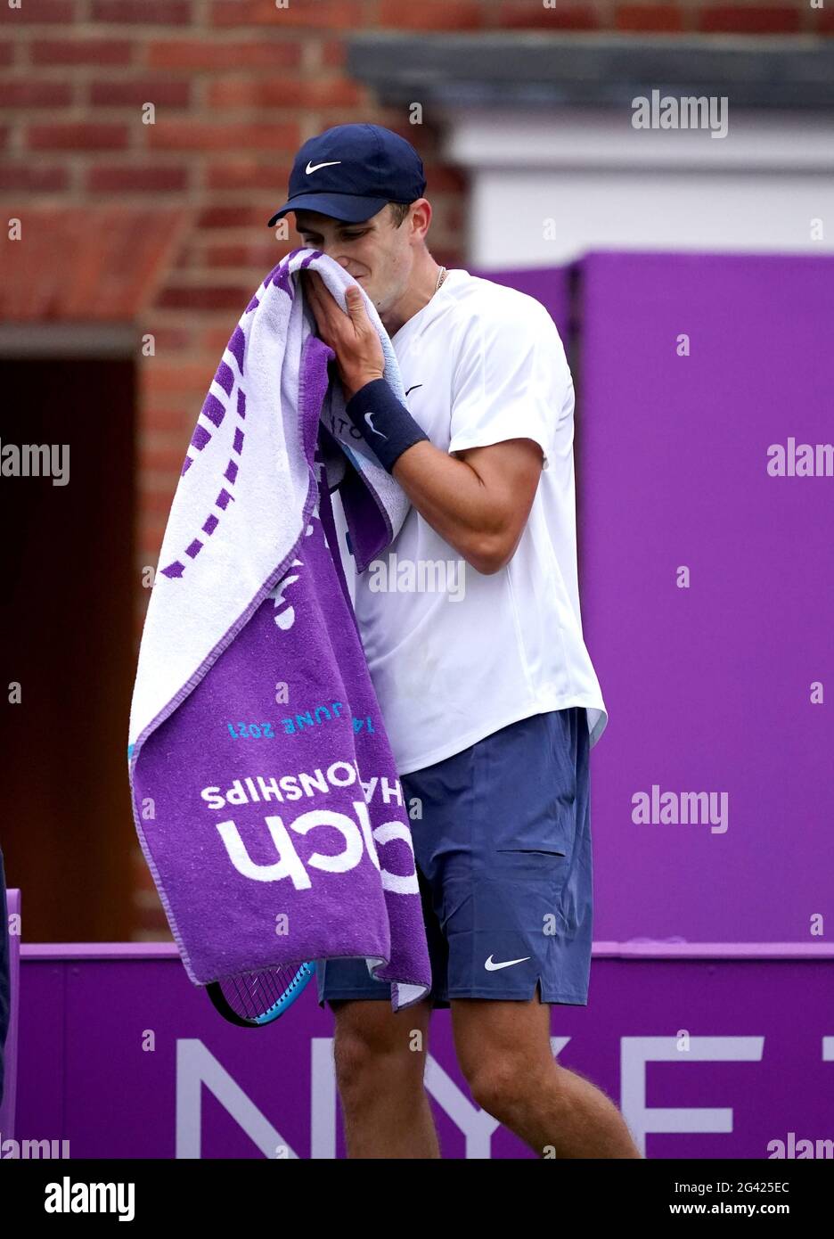 Jack Draper looks dejected during his defeat to Cameron Norrie during ...