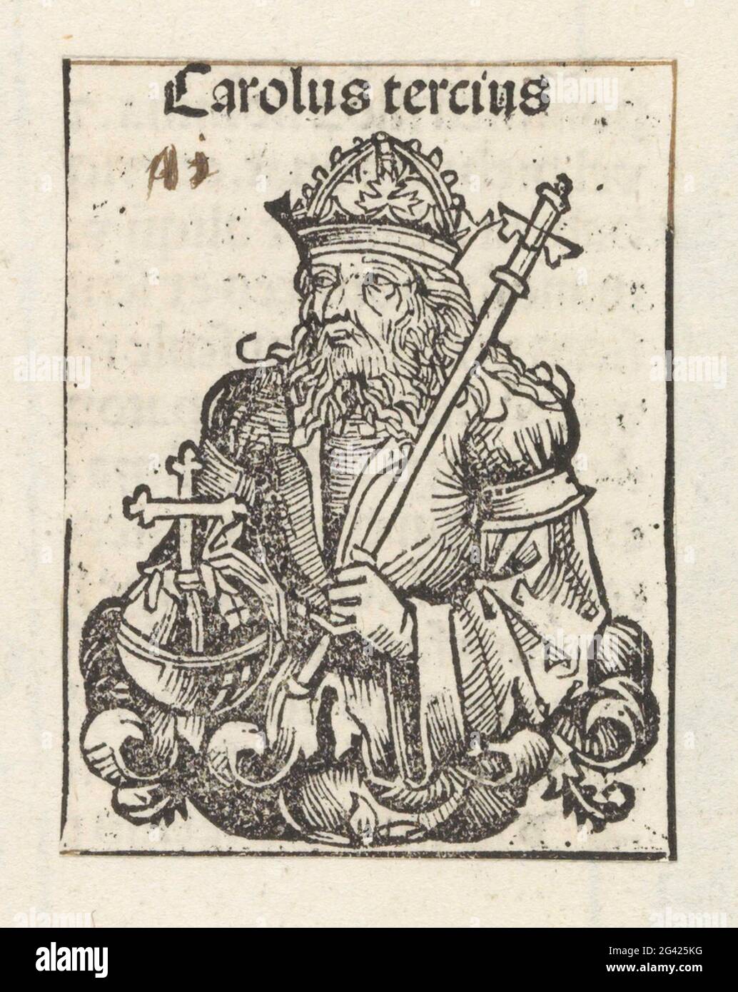 Emperor Charles III De Dikke; Carolus Tercius; Liber chronicarum. A ...