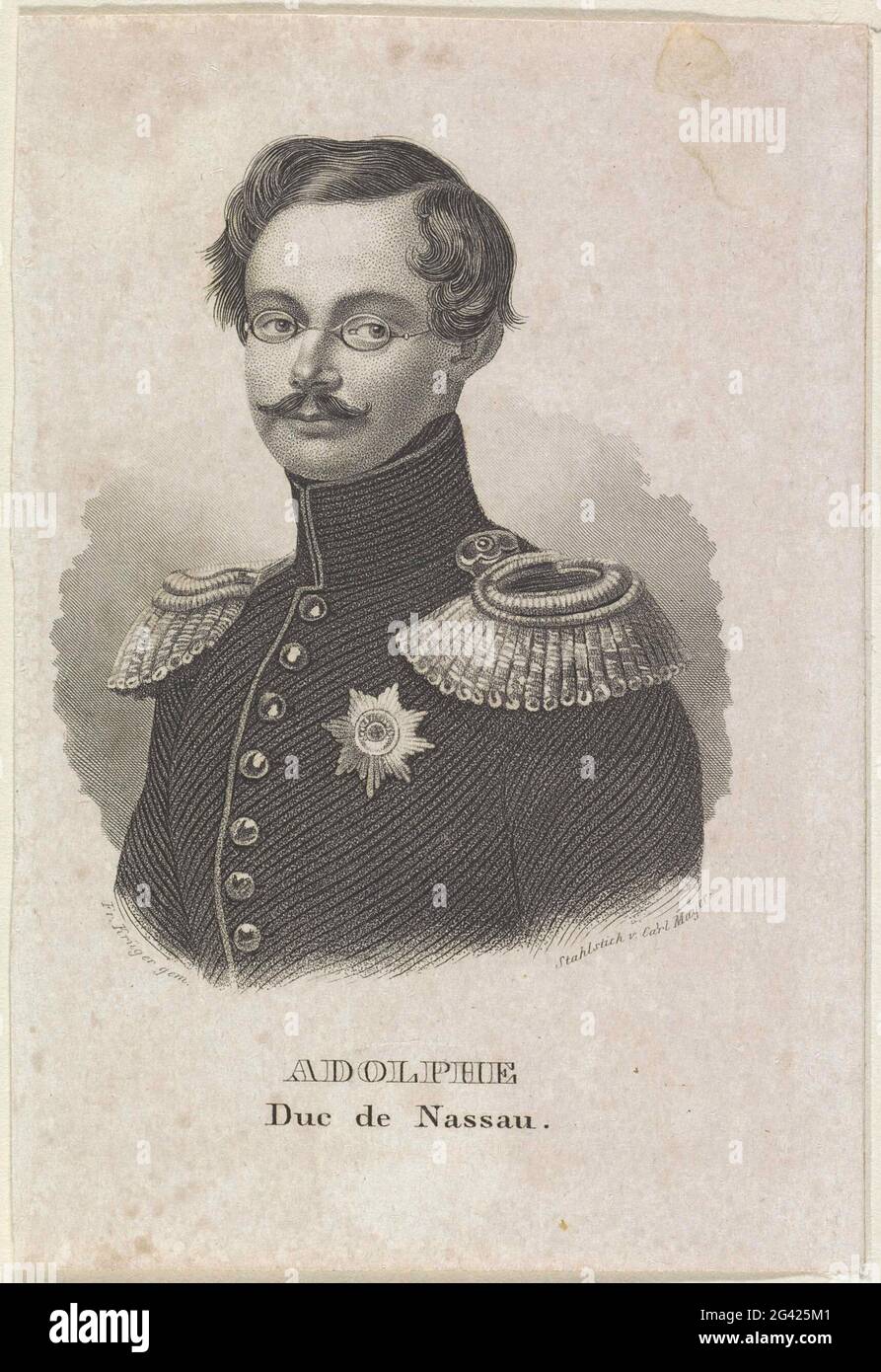 Portrait of Nassau Adolf. Portrait of Adolf. In the undermaster his ...