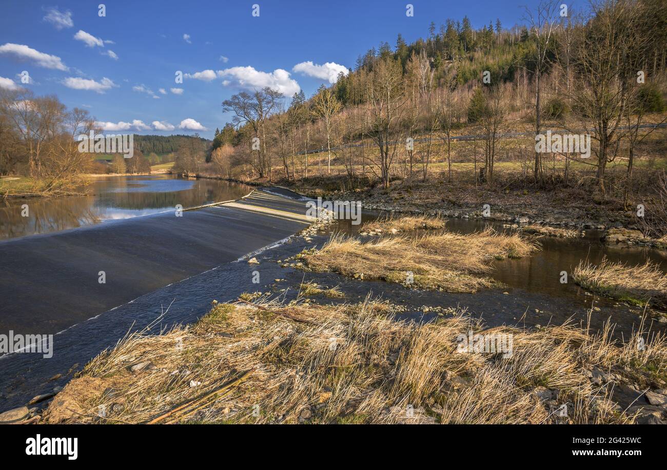 Landscape of the river Saale in March Stock Photo - Alamy