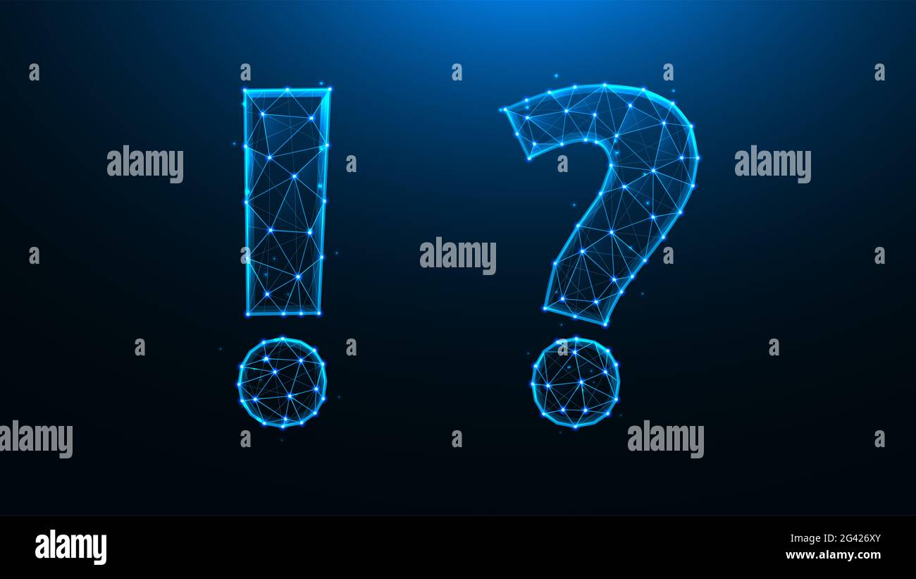 Polygonal vector illustration of question mark and exclamation mark ...