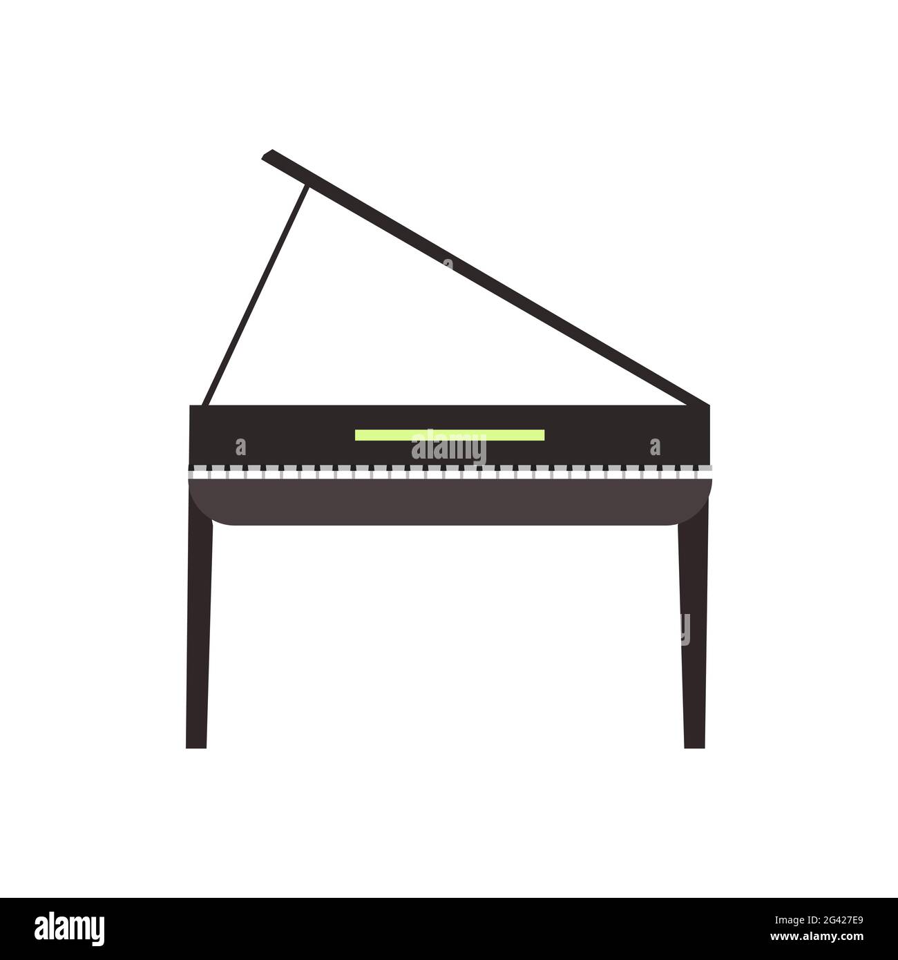 Grand piano vector illustration music keyboard instrument. Classic ...