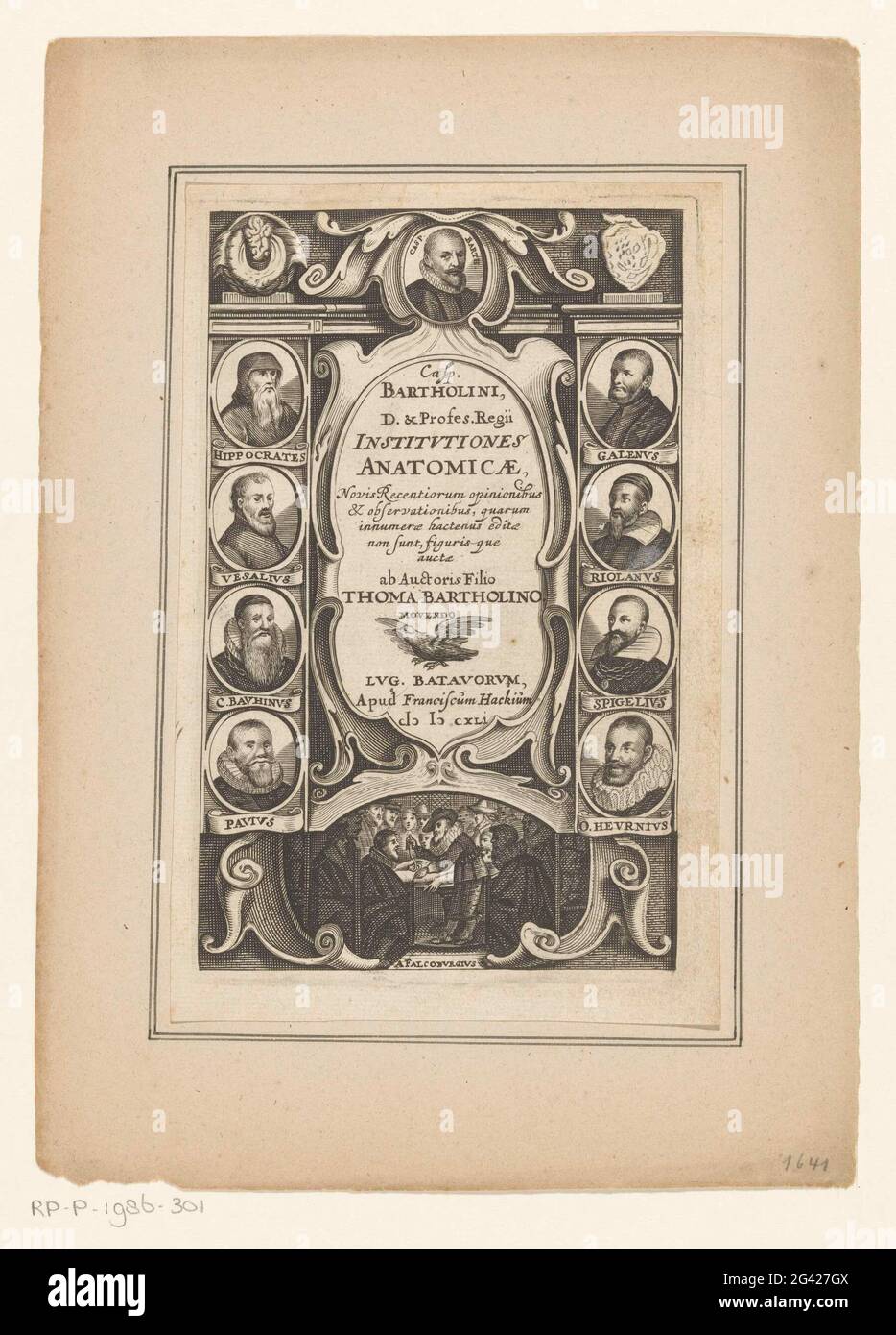 Portraits of doctors; Title page for: Caspar Bartholin and Thomas ...