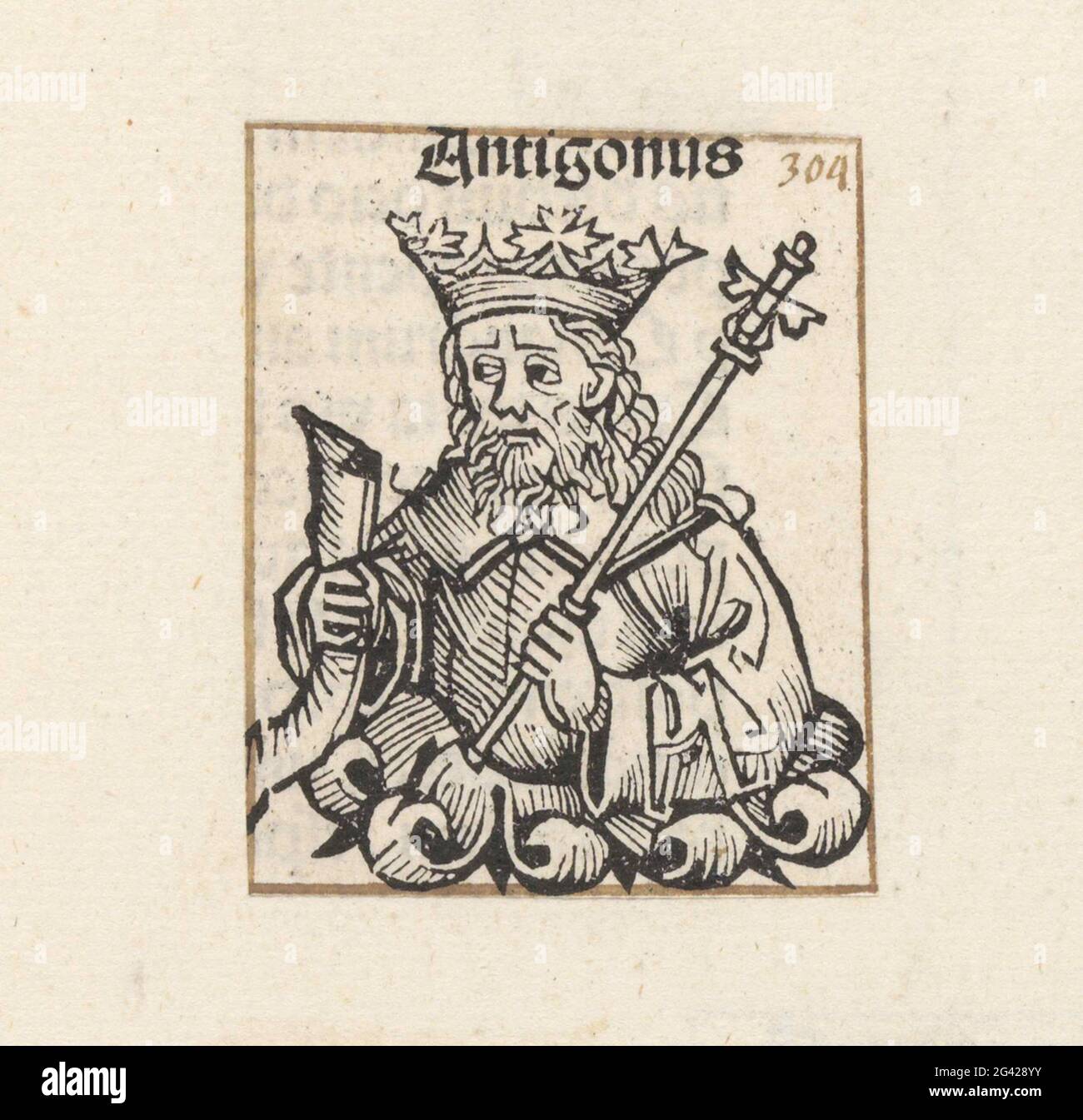 King Antigonos I Monopthalmos; Antigonus; Liber chronicarum. A flower ...