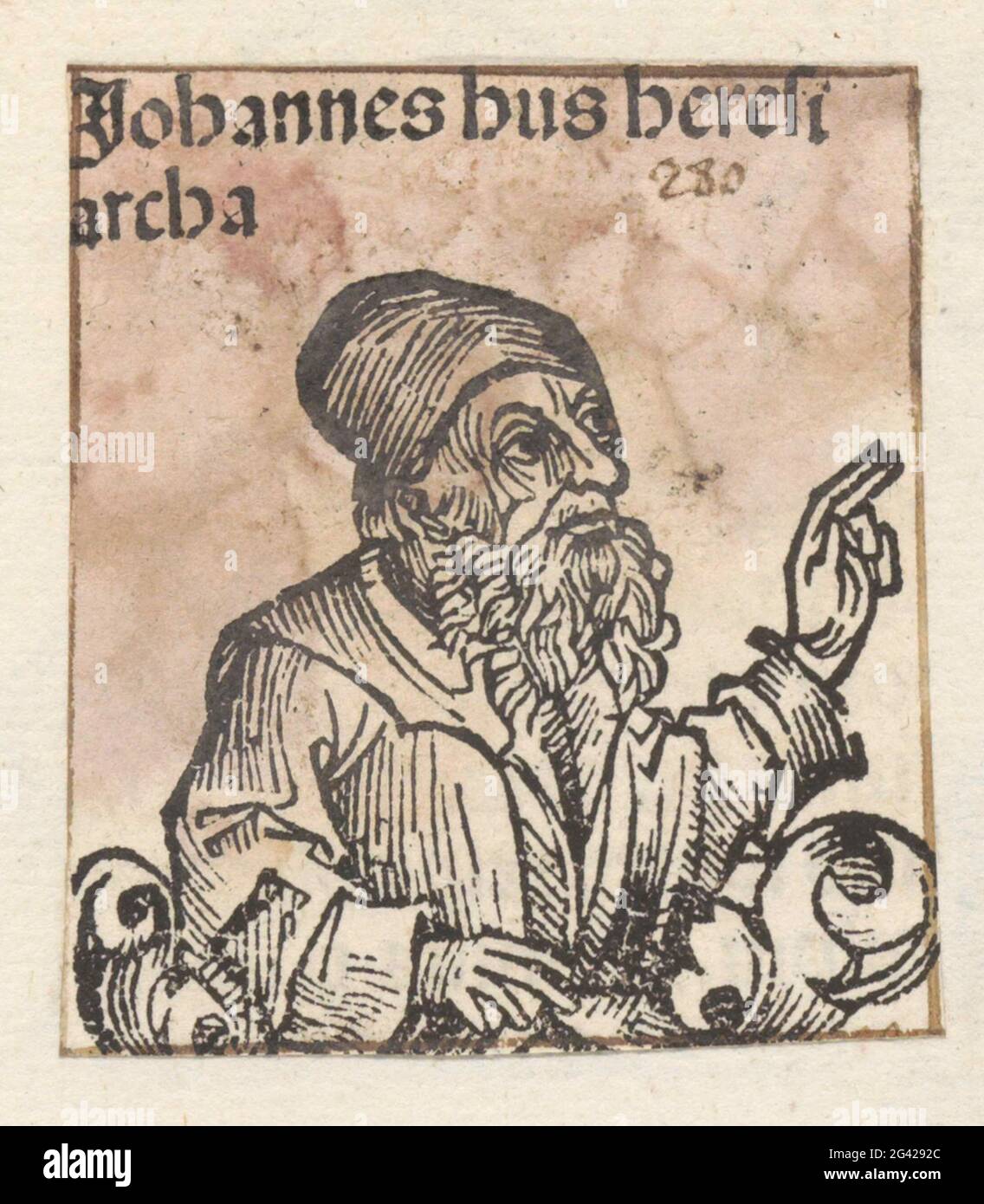 John Hus; Johannes Hus Heresiarcha; Liber chronicarum. A flower celk ...