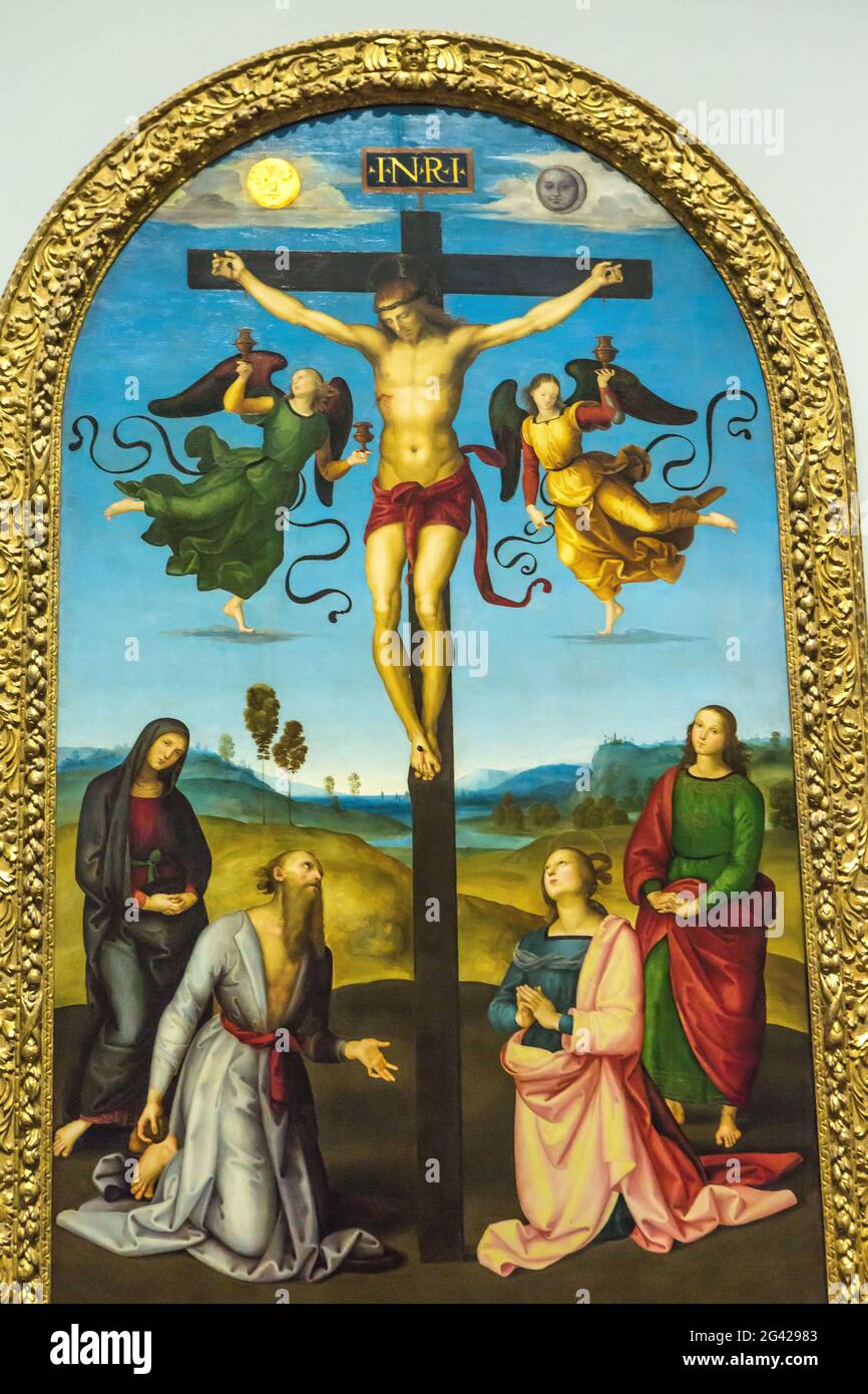 UNITED KINGDOM. ENGLAND. LONDON. NATIONAL GALLERY MUSEUM. RAPHAEL PAINTING (THE CRUCIFIXION OF ...