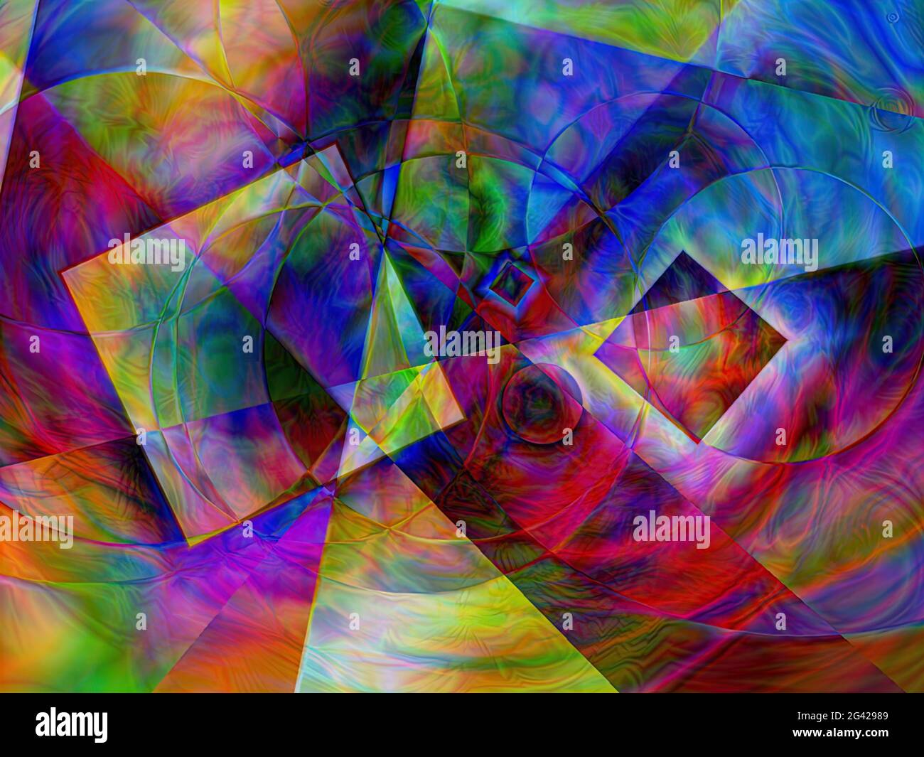 Abstract geometric color gradient illustration; squares and other ...