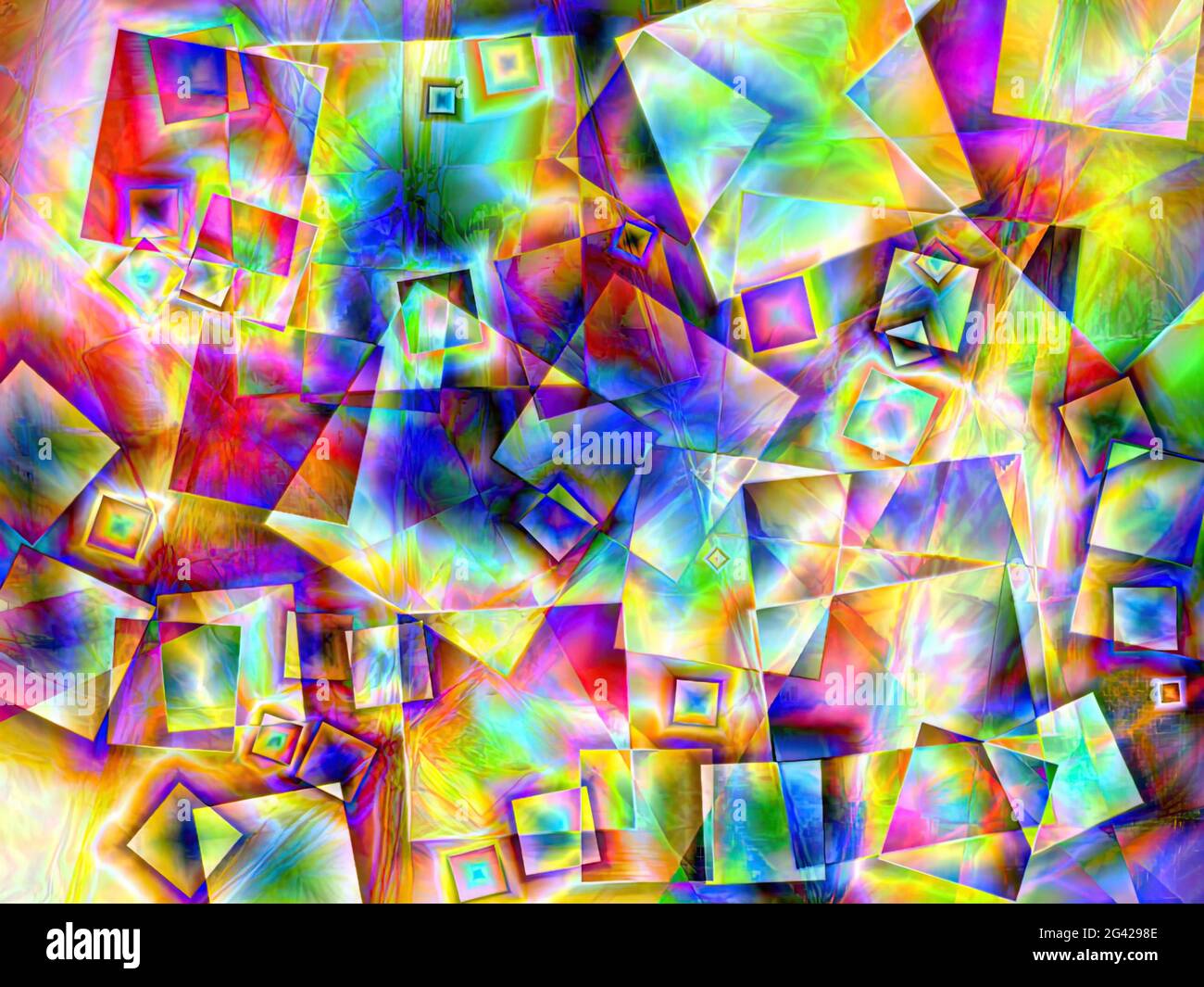 Abstract geometric color gradient illustration; squares and other ...