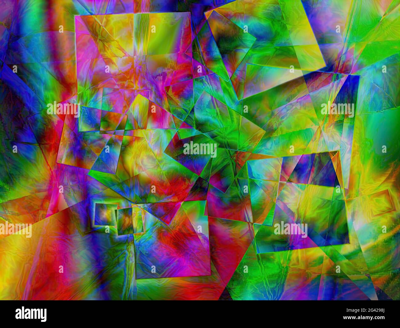 Abstract geometric color gradient illustration; squares and other ...