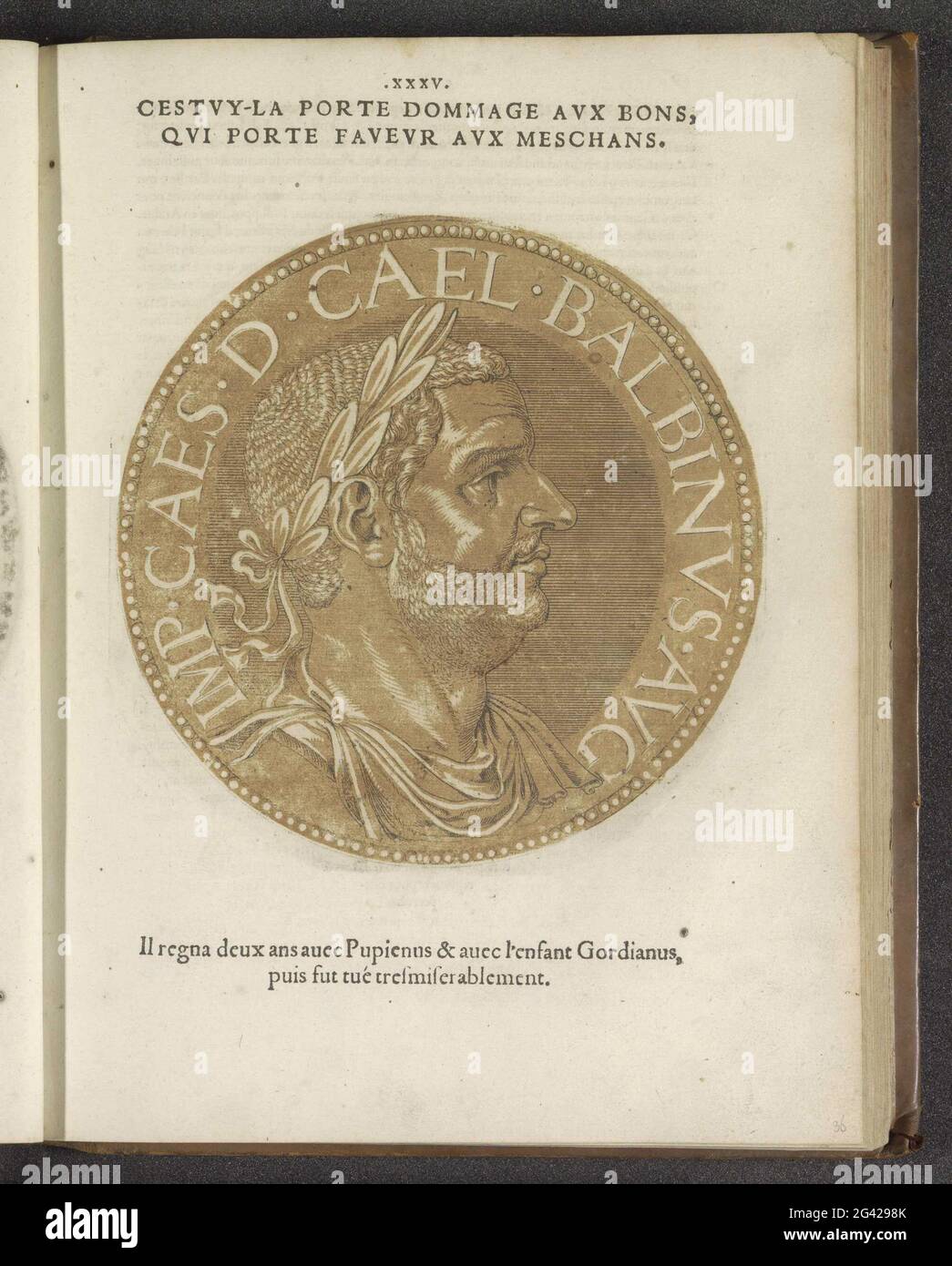 Portrait of emperor Balbinus; Les Images Presque de Tous les Emperurs ...