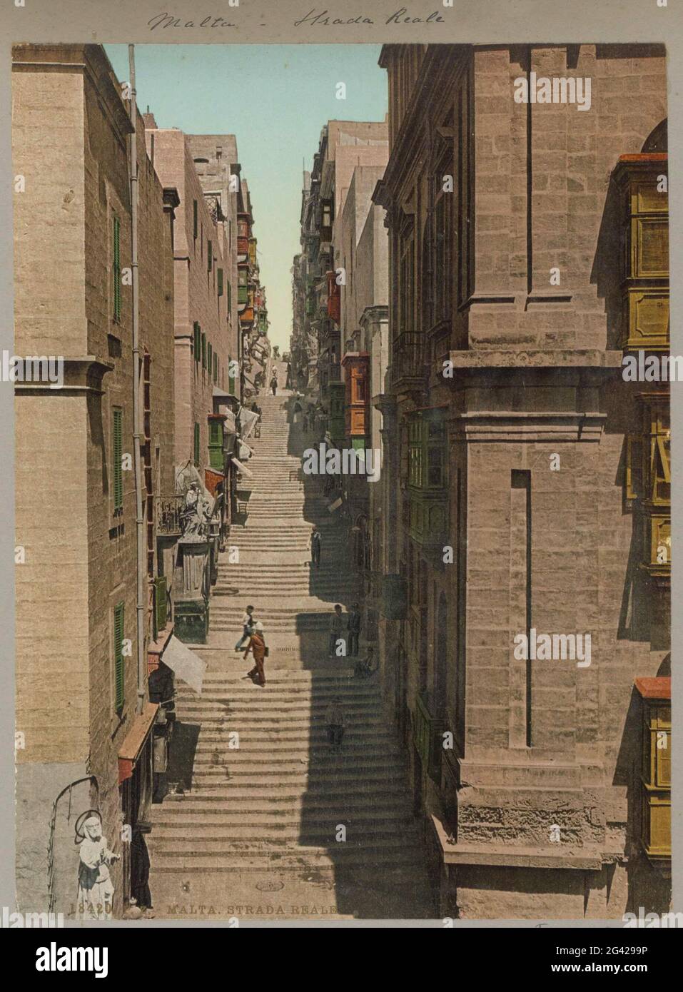 Stairs from Strada Reale in Valetta; Malta. Strada Reale. Part of photo ...