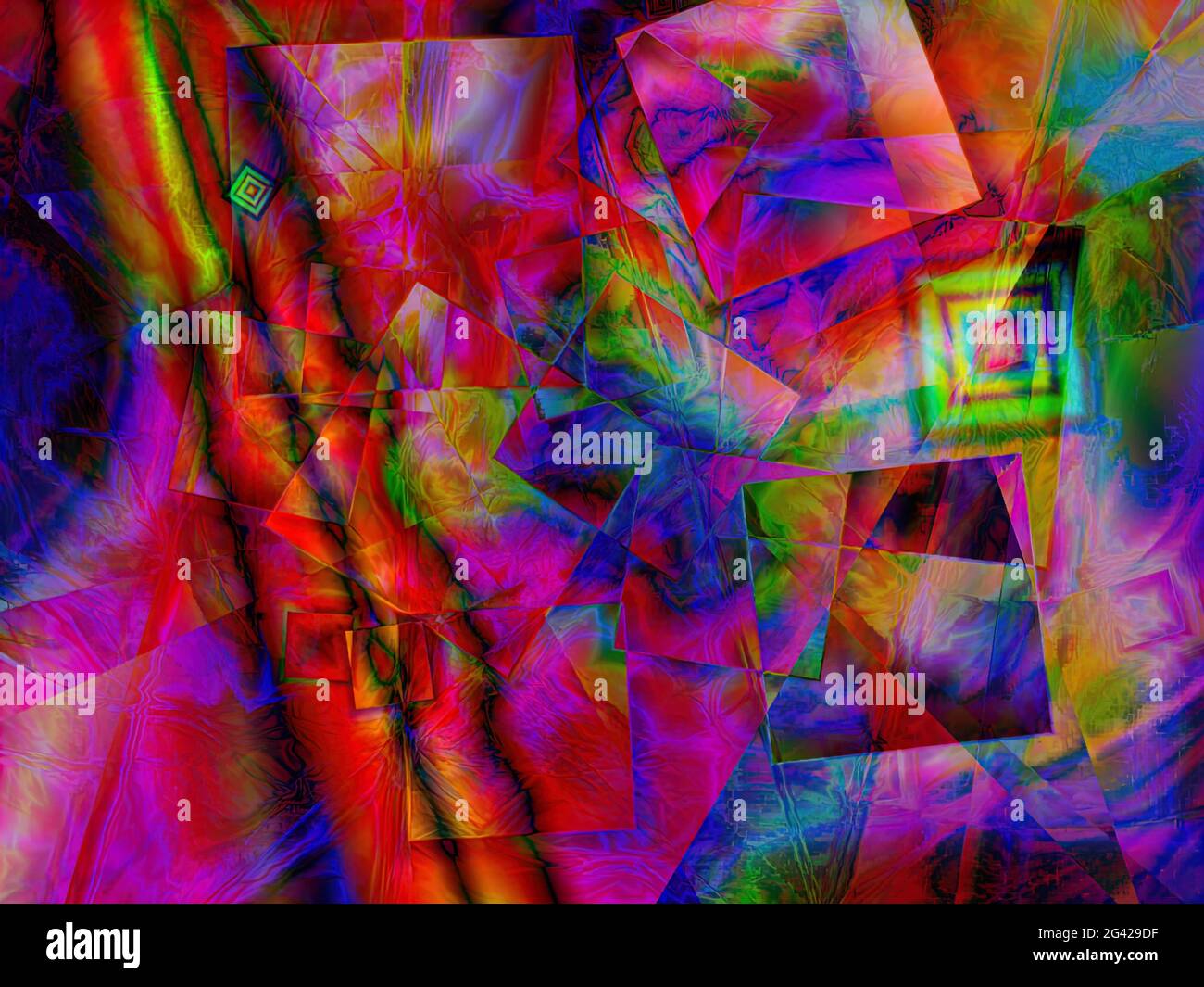 Abstract geometric color gradient illustration; squares and other ...