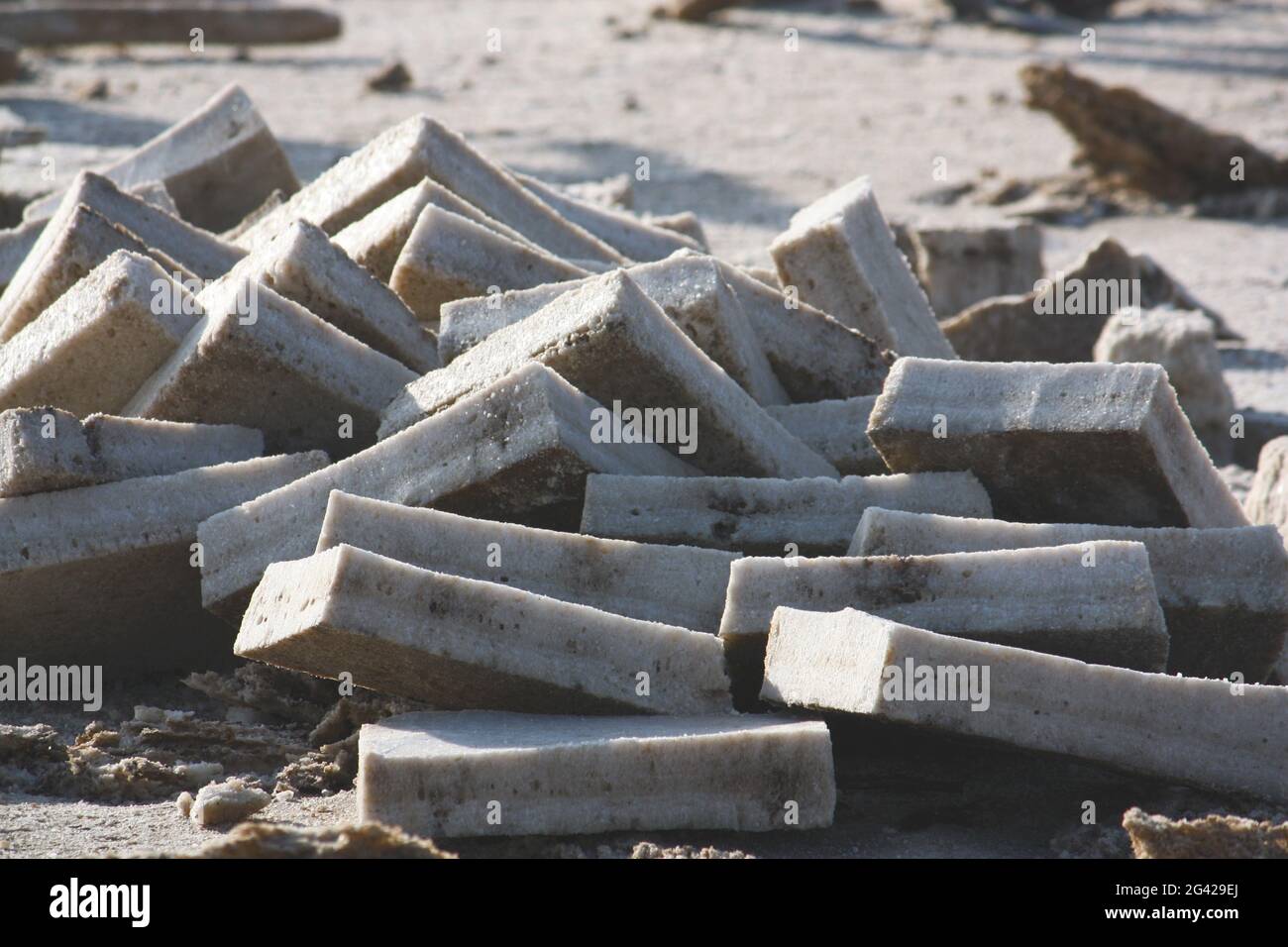 Ethiopia; Afar region; Danakil Desert; Danakil Depression; Salt mining ...
