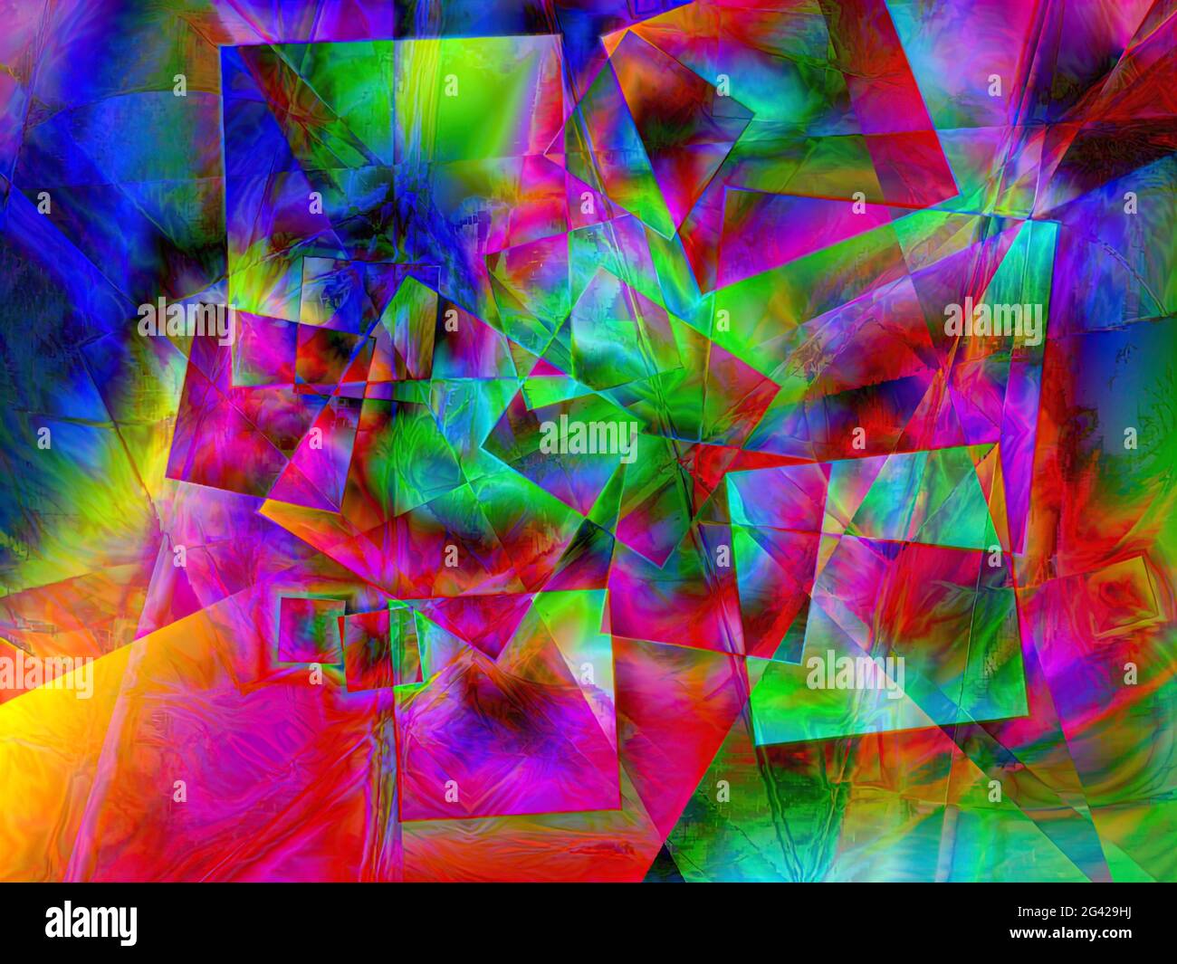 Abstract geometric color gradient illustration; squares and other ...