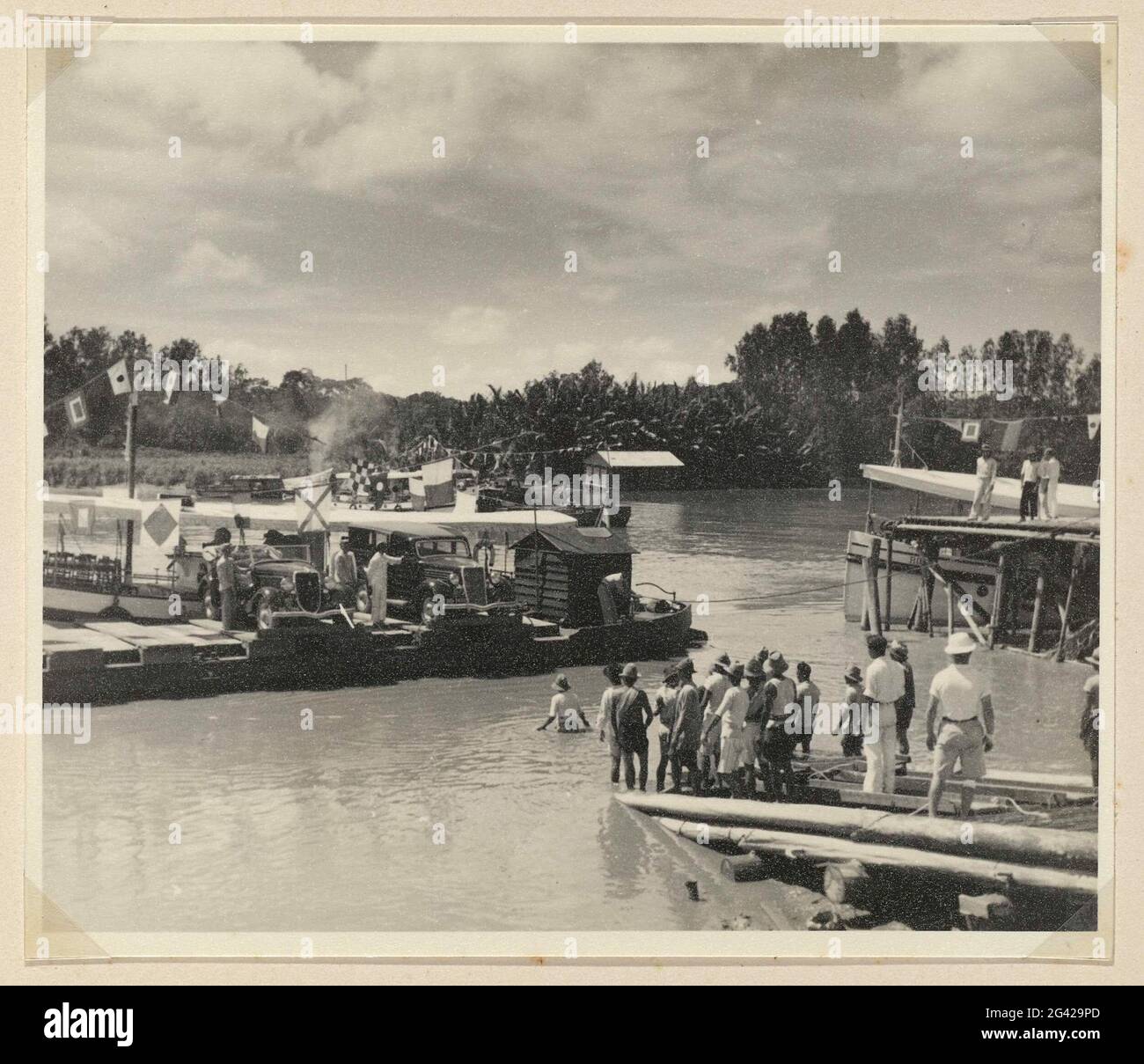 Transfer from cars on a boat. Transfering two cars on a boat, in the ...