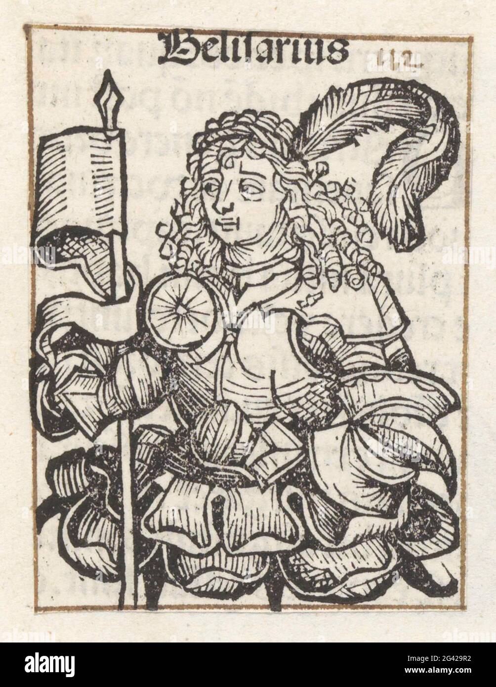 General Belisarius; Belisarius; Liber chronicarum. A flower celk with a ...