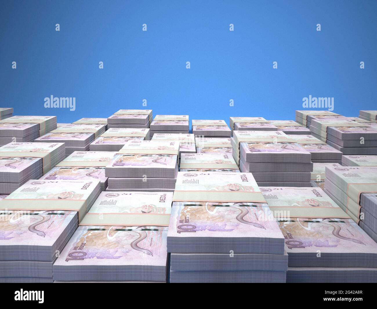 Money of Colombia. Colombian peso bills. COP banknotes. 10 pesos ...