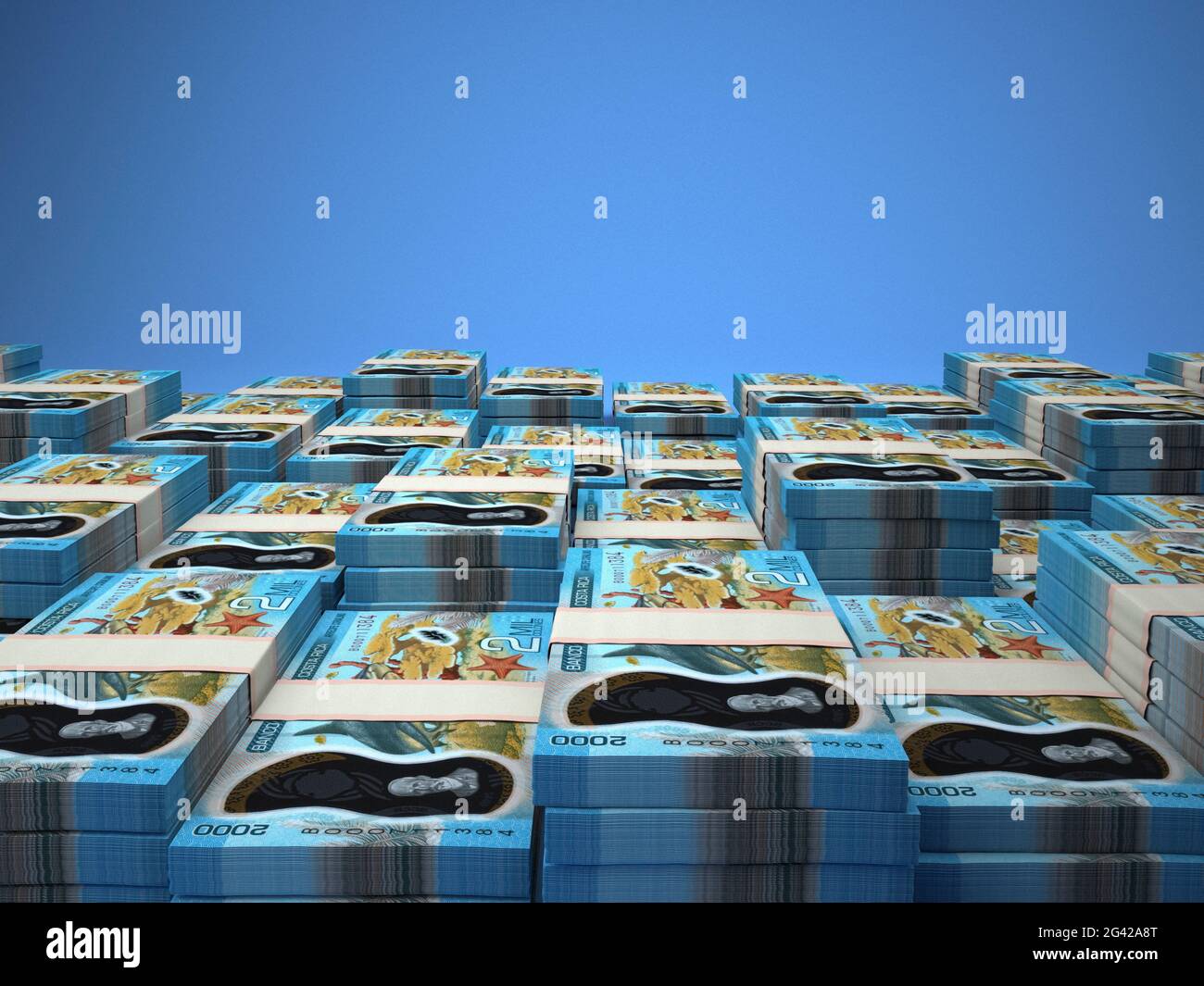 Money of Costa Rica. Costa Rican colon bills. CRC banknotes. 2000 ...