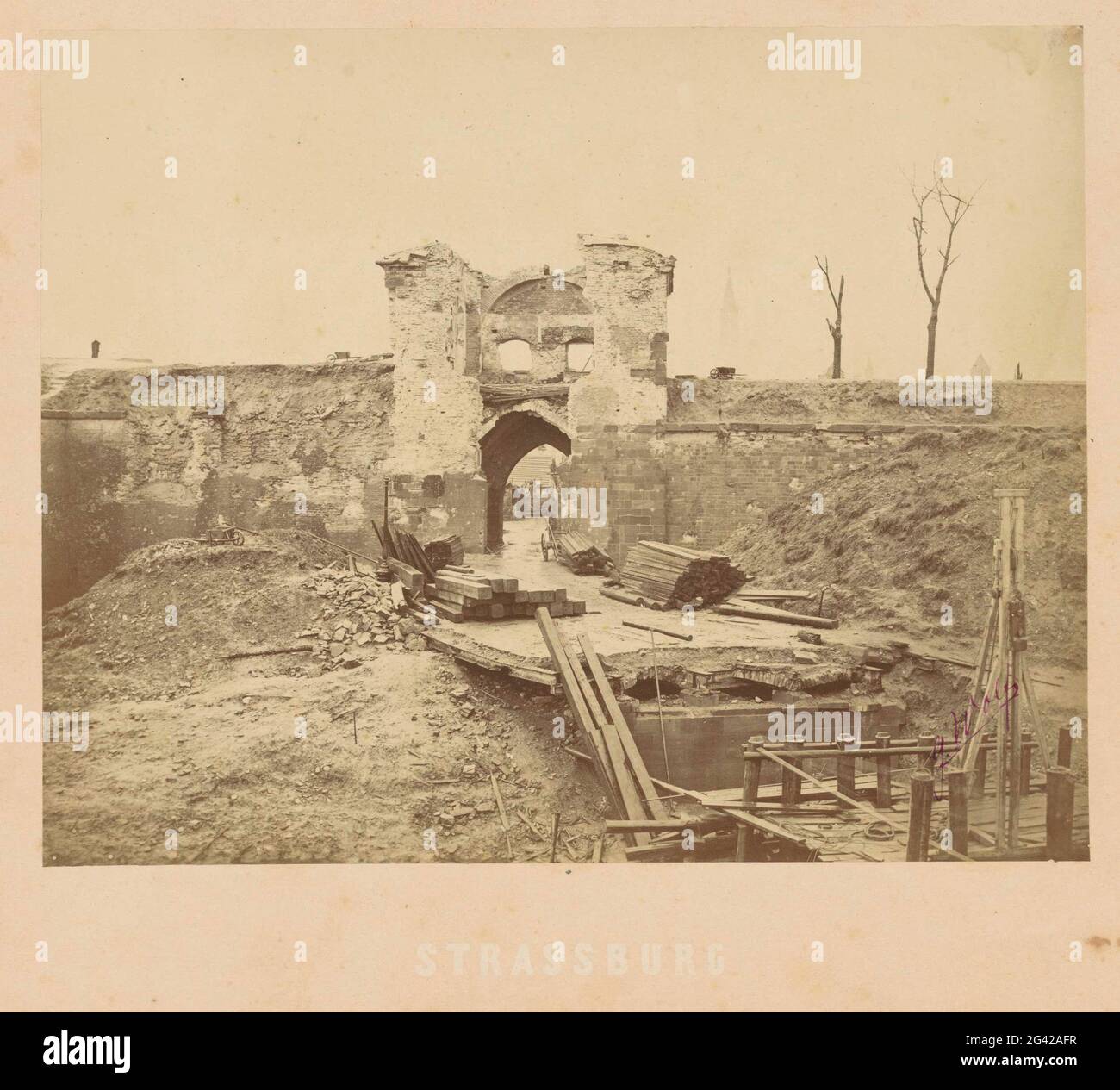 Ruin of city wall and city gate in Strasbourg Stock Photo - Alamy